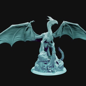 Young White Dragon Miniature for D&D, Pathfinder, Rpgs and Painting ...