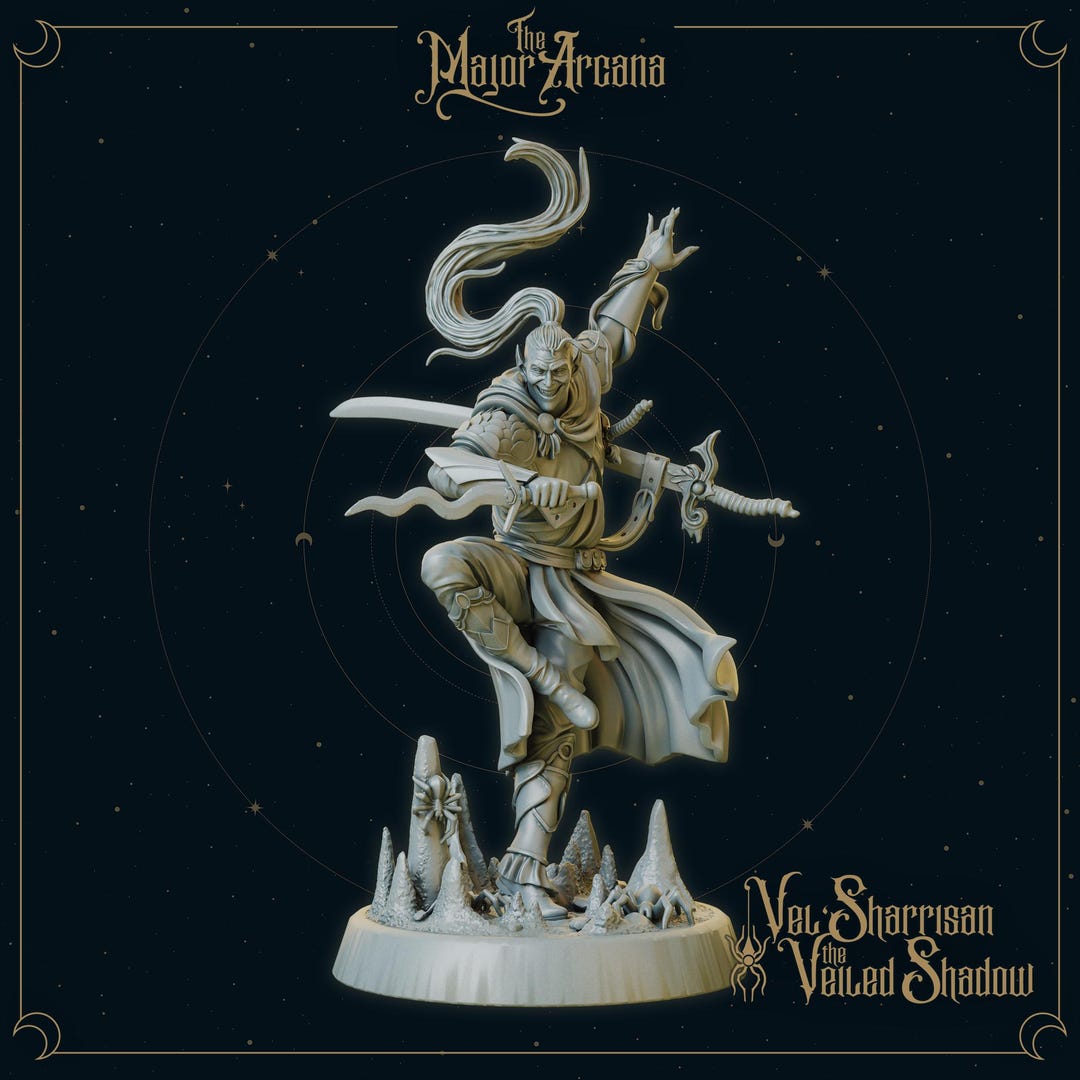 Krelas, the Jester Drow Rogue 3d-printed for D&D, Pathfinder and ...