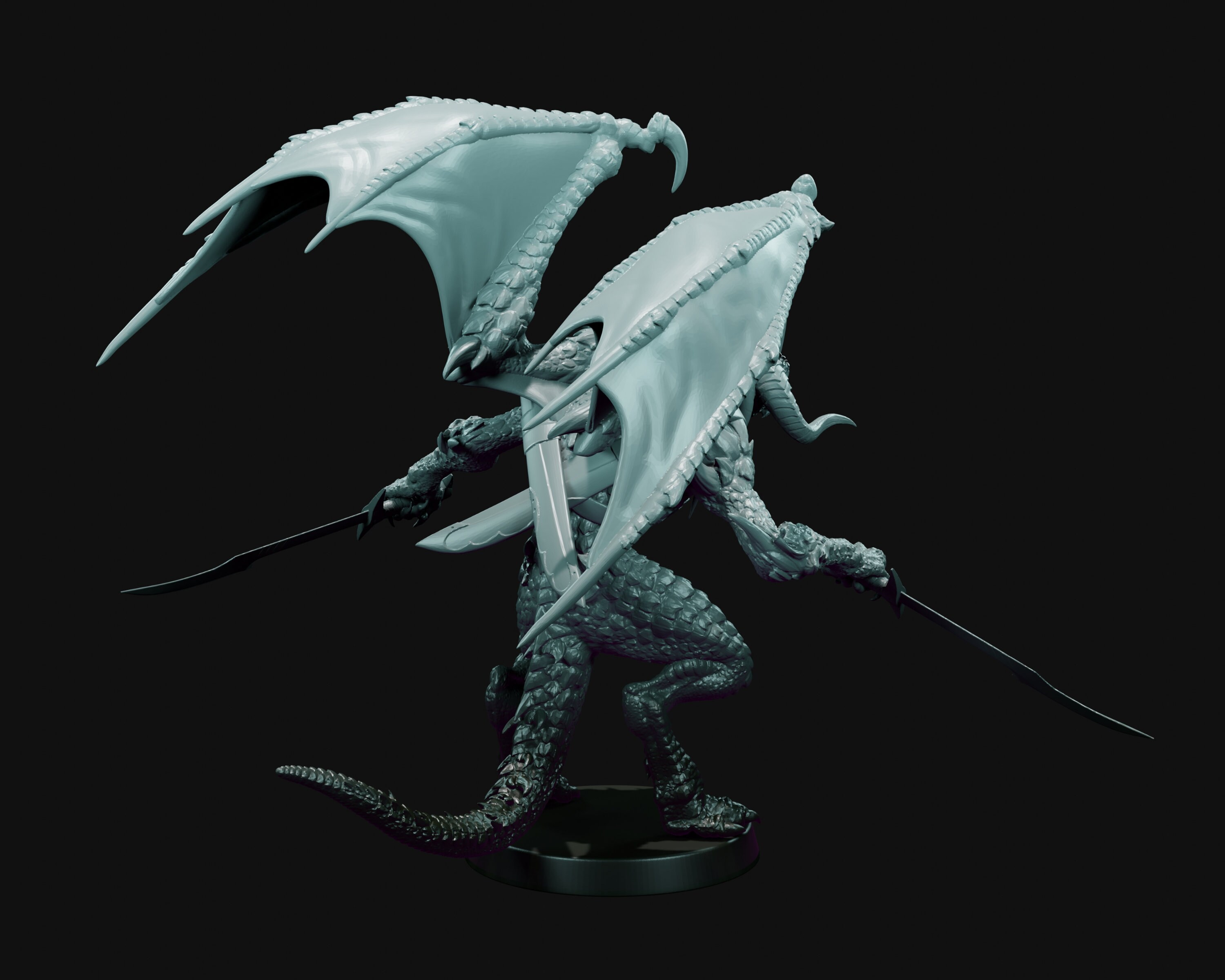 Black Abishai Miniature for D&D Pathfinder RPGs and | Etsy