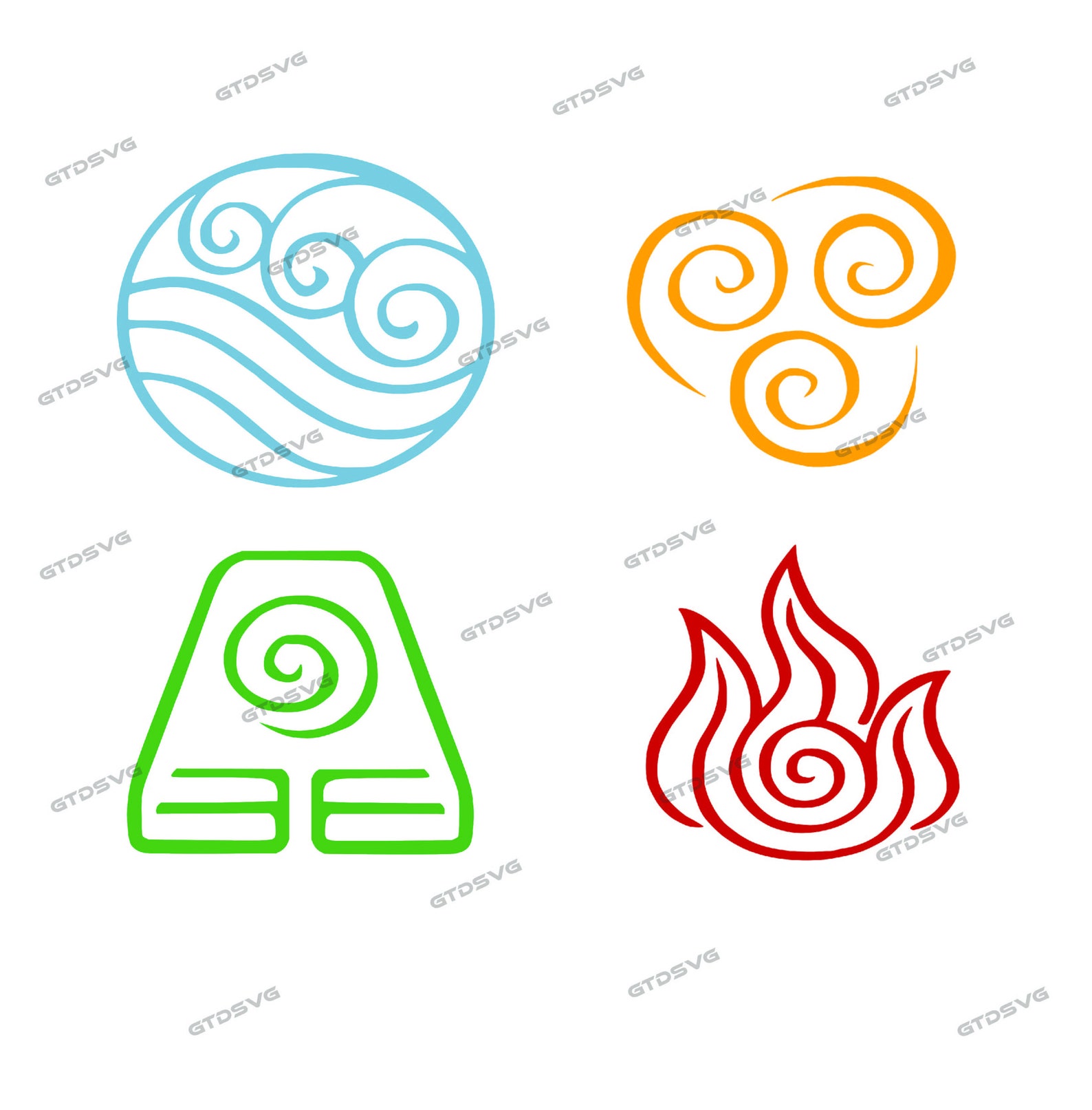 Avatar The Last Airbender Svg Avatar Symbols SVG/PNG for | Etsy