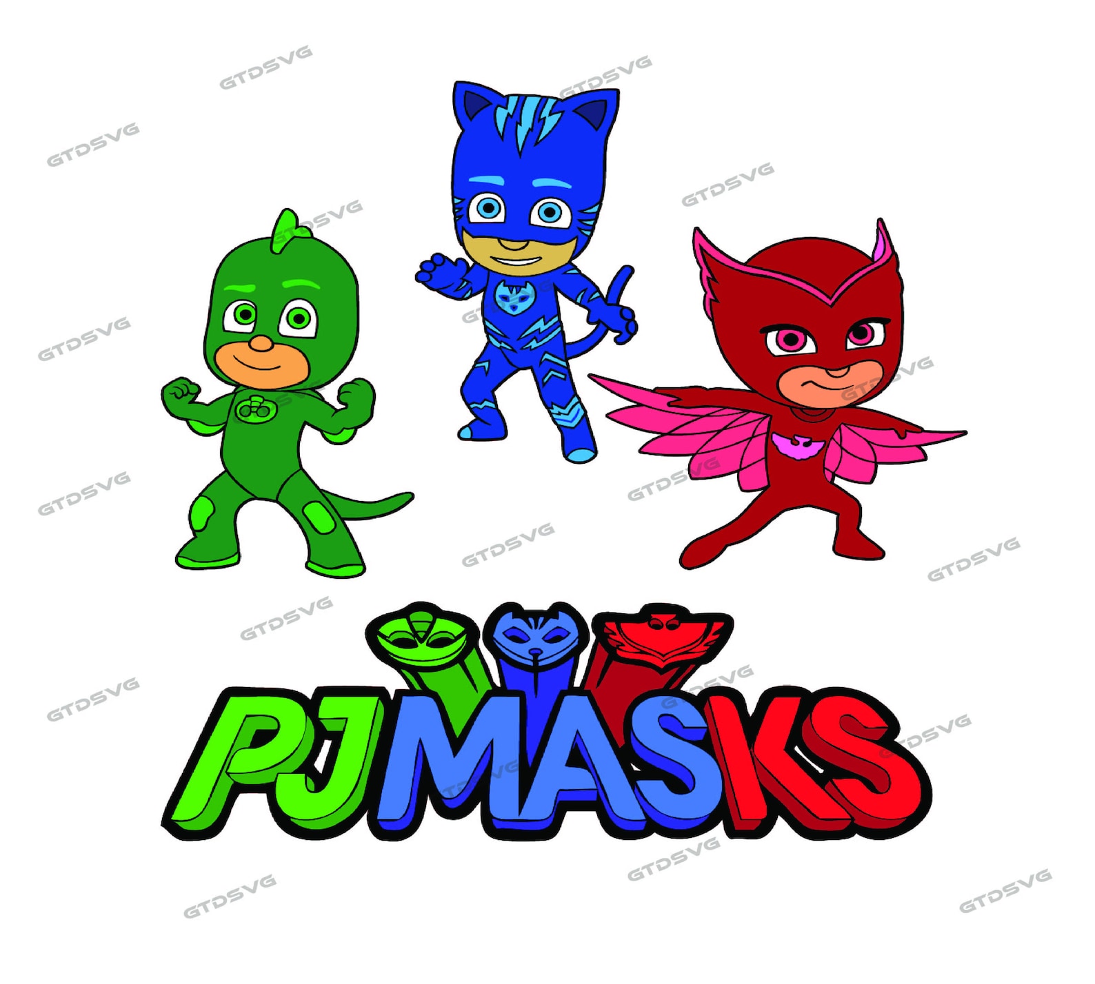 Pj Masks Svg Svg Png Eps Pdf dxf Cricut file Cut file | Etsy