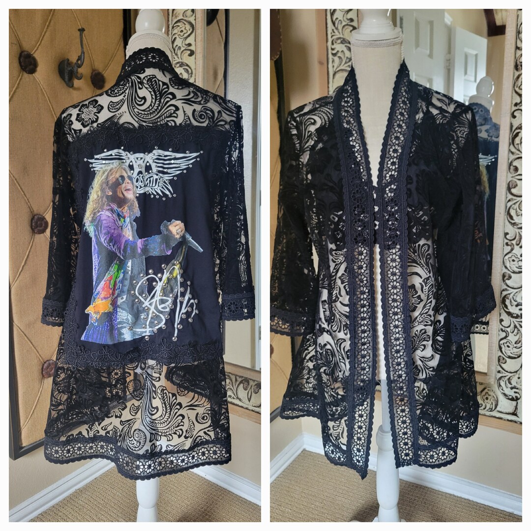 Upcycled Clothing Upcycled Lace Kimono Steven Tyler of Aerosmith ...