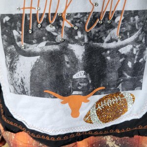 Upcycled Texas Longhorns Bleached Flannel With Rhinestones and Crystal ...