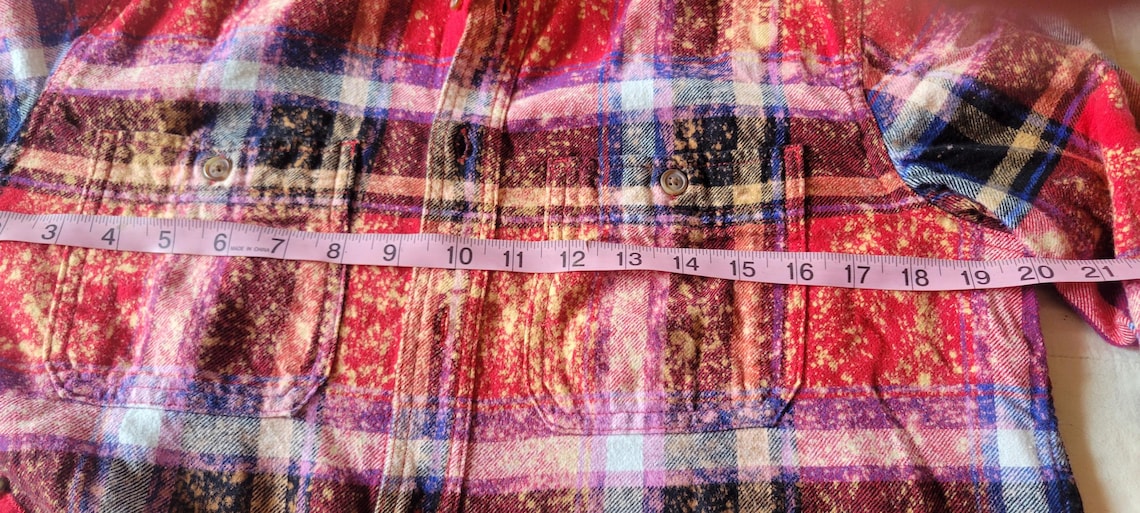 Upcycled Bleached Flannel Shirt Reworked With a Post Malone Tshirt One ...