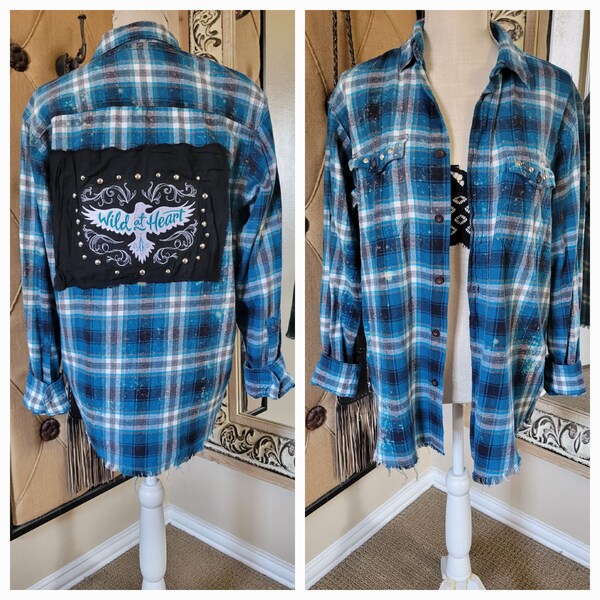 Bleached Flannel - Etsy