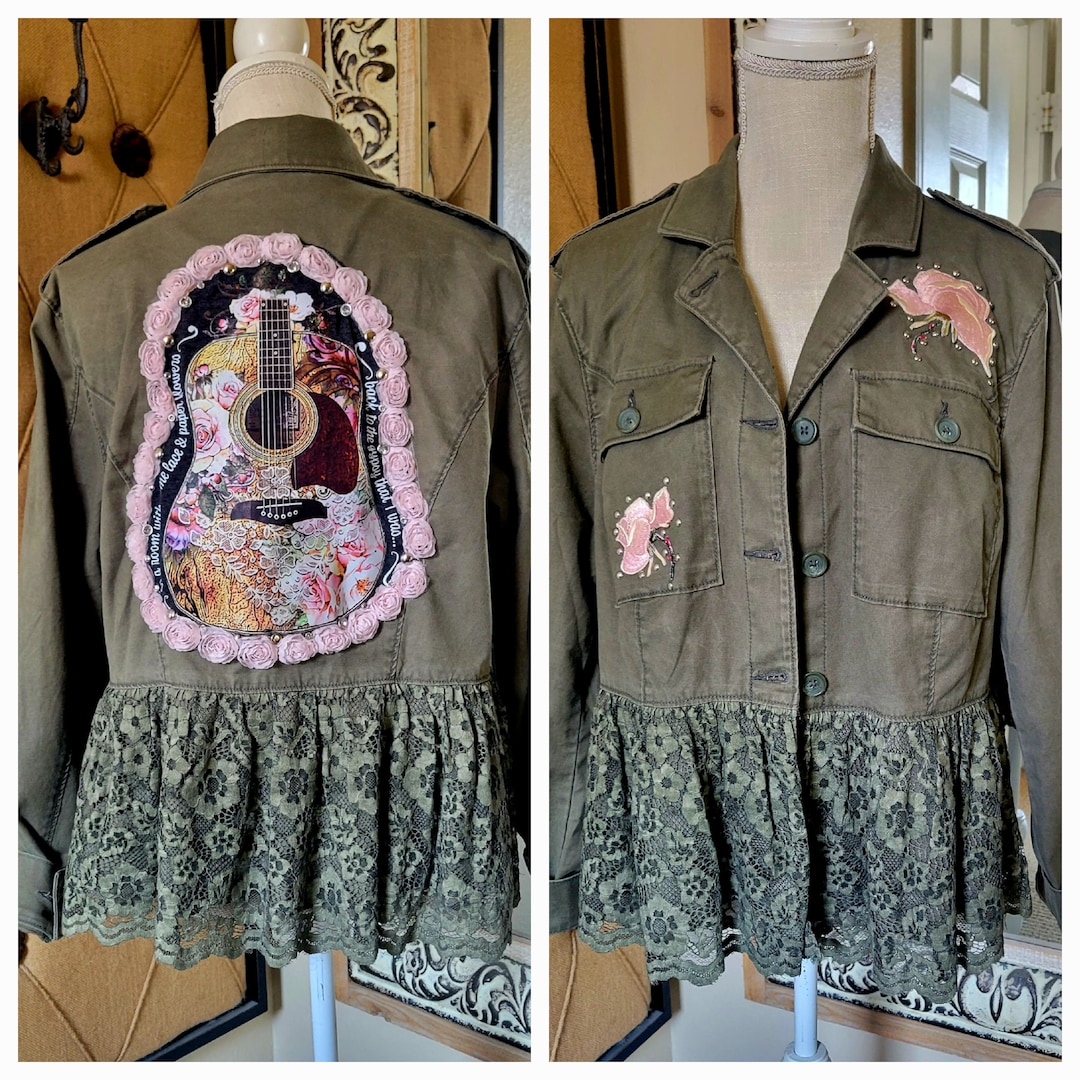 Upcycled Clothing Upcycled Jacket Reworked Fleetwood Mac Stevie Nicks ...