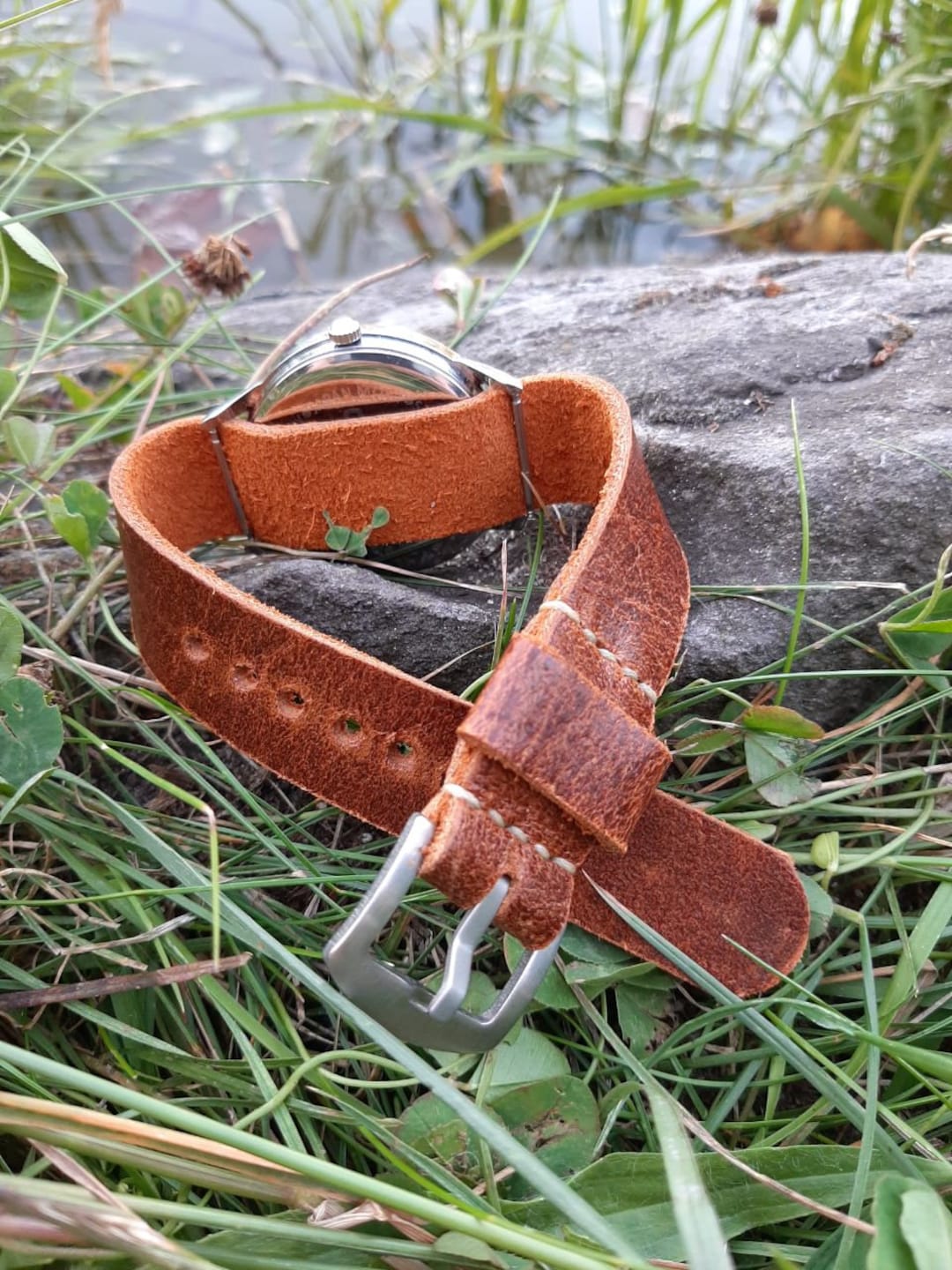 Distressed Leather Watch Strap, Soft Leather Watch Band Men Women ...