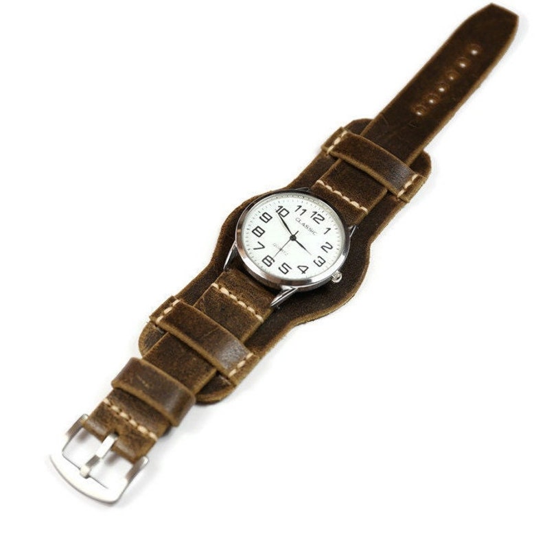 Leather Watch Band Distressed Leather Watch Strap 18mm 20mm | Etsy