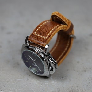 Brown Leather Watch Band, 18mm 20mm 22mm 24mm 26mm, Distressed Leather ...