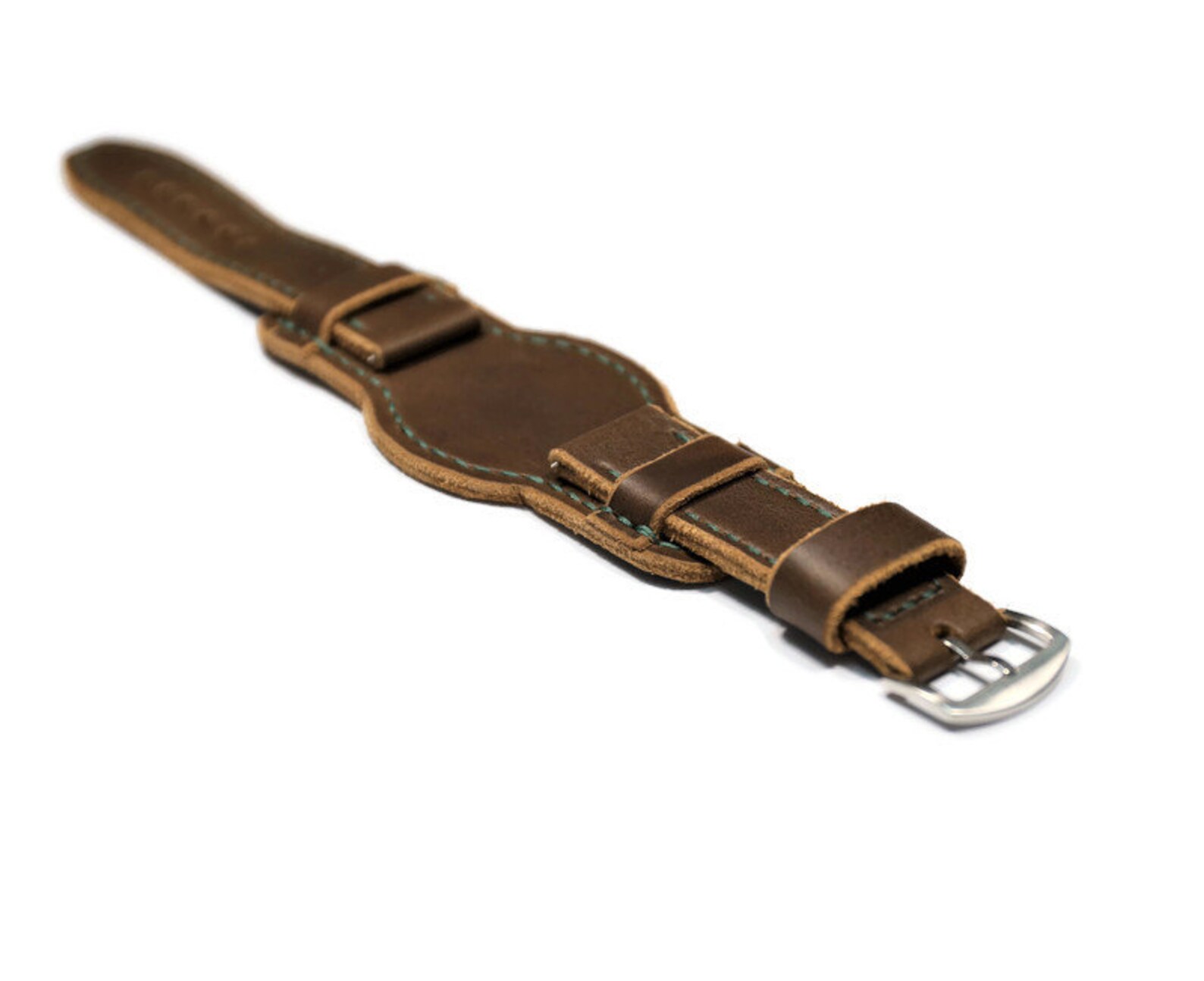 Horween Chromexcel Leather Watch Strap: Handmade Full Grain Bund Cuff ...
