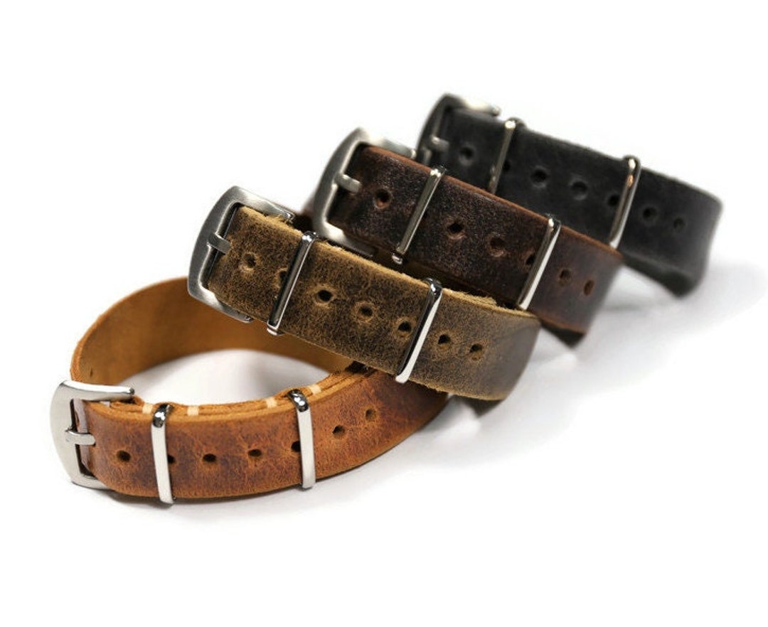 Handmade Distressed Leather Watch Strap: Soft Single Pass Band - Etsy