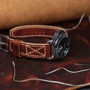 Brown Leather Watch Strap Watch Strap Full-grain Leather - Etsy