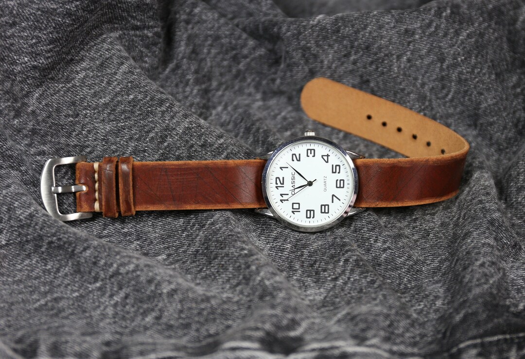 Brown Distressed Leather Watch Band Unique Watch Strap Leather - Etsy