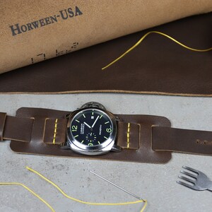 Bund Strap, Horween Chromexcel Leather Watch Band Brown 18mm-20mm-22mm ...