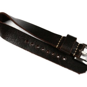Dark Brown Leather Watch Band Distress Watch Strap 18mm 20mm - Etsy