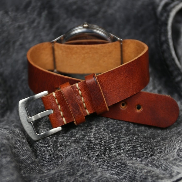 Leather Watch Band - Etsy