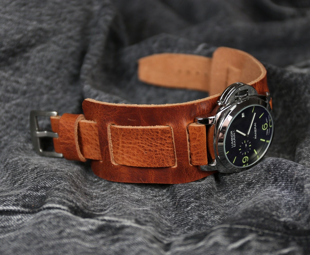 Bund Strap Horween Leather Watch Band Brown Full Grain Soft - Etsy