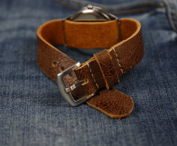 Handmade Leather Watch Band Distressed Leather Watch Strap - Etsy