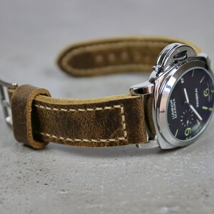 Distressed Leather Watch Straps 18mm 20mm 22mm 24mm Thick Soft Leather ...