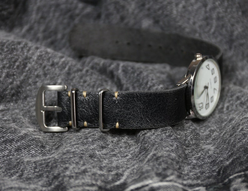 Handmade Crazy Cow Leather Watch Band: Single Pass Strap (18-24mm) - Etsy