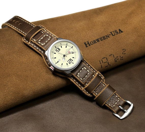 Horween Leather Watch Strap Handmade Watch Strap Leather Band | Etsy