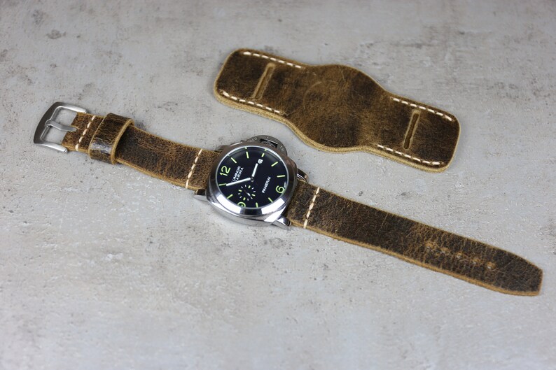 Leather Watch Strap Bund Strap Distressed Leather Cuff Watch - Etsy