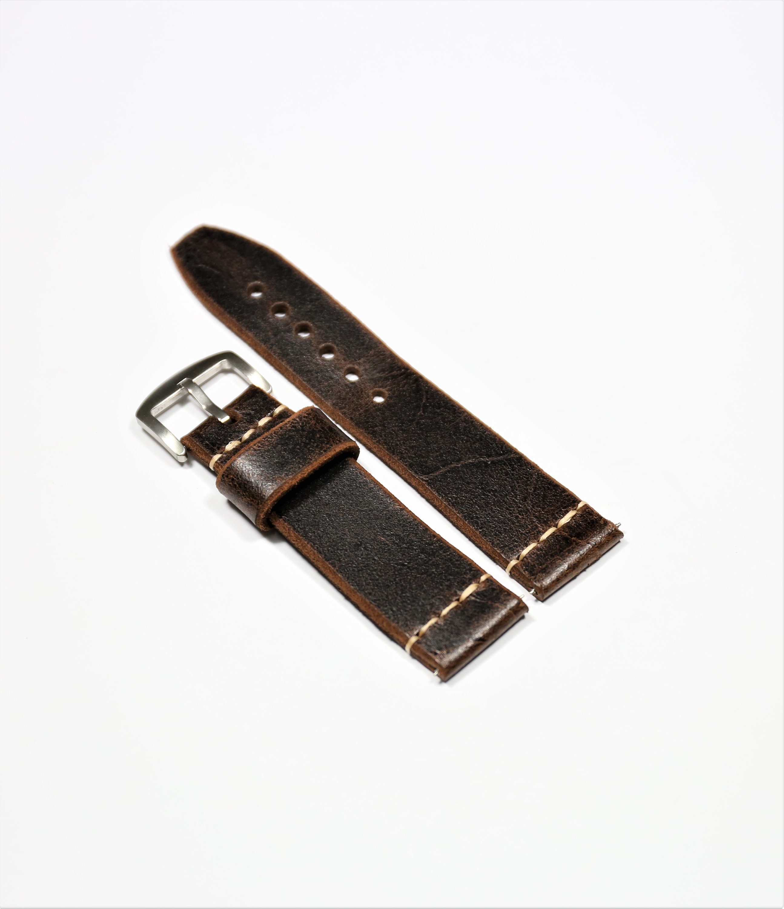 Distressed leather watch strap Handmade brown watch band soft | Etsy