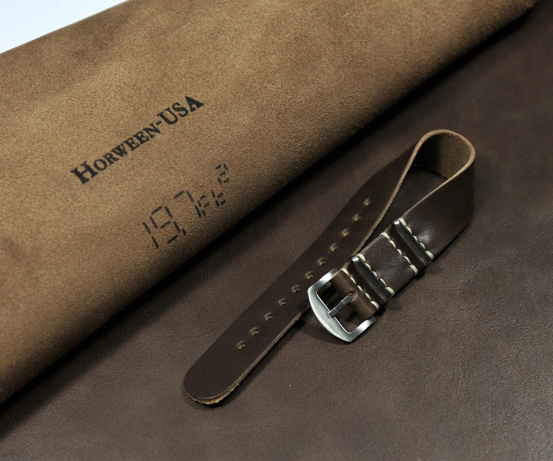 Horween Chromexcel Leather Watch Strap, 18mm 20mm 22mm 24mm, Length 230 ...