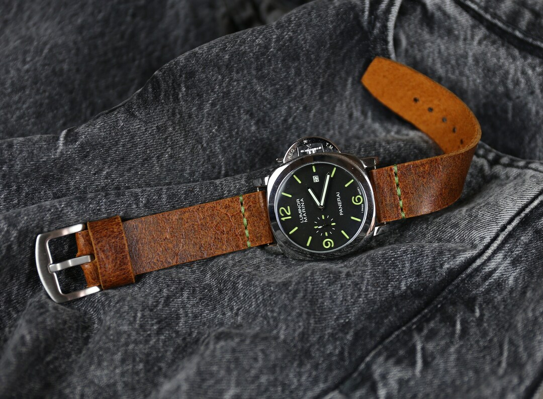 Brown Leather Watch Strap 18mm 20mm 22mm 24mm, Minimalist Soft Leather ...