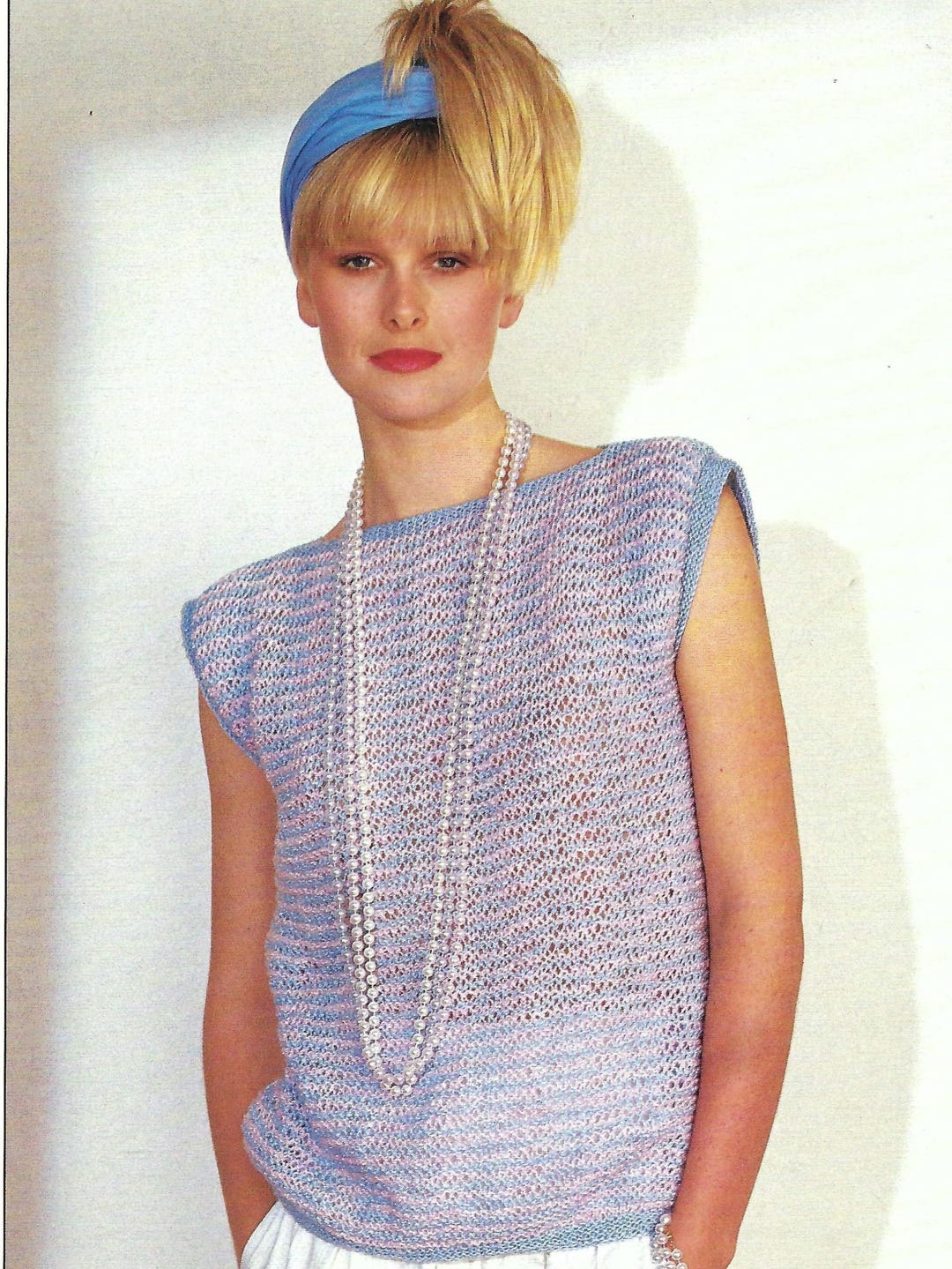 Easy Knit Womens Girls Lacy Slipover Knitting Pattern PDF Ladies ...