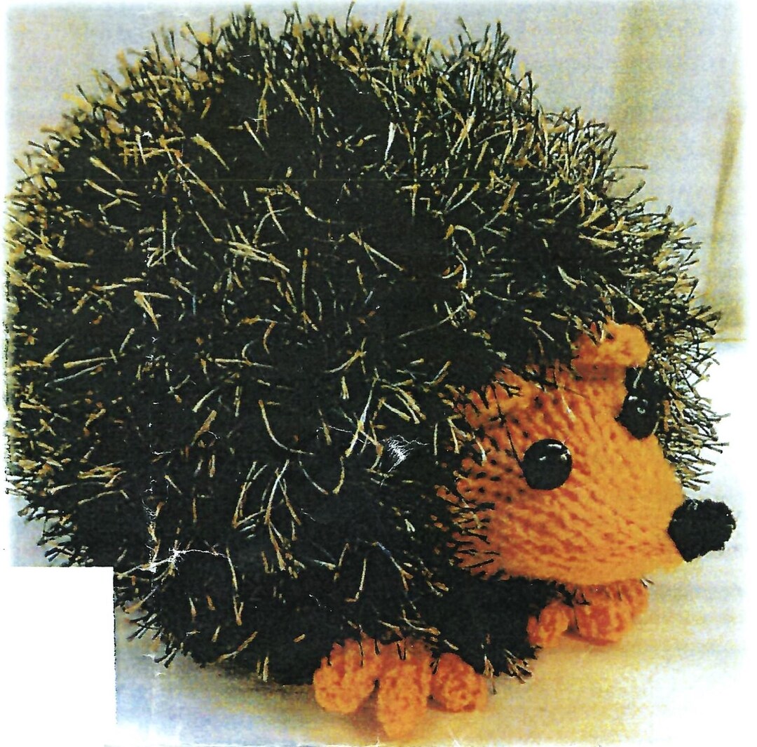 Hedgehog Soft Toy Easy Knit PDF Knitting Pattern Fluffy Tinsel Chunky ...