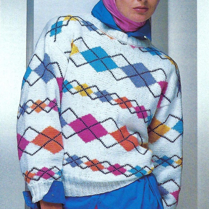 Argyle Sweater Ladies - Etsy