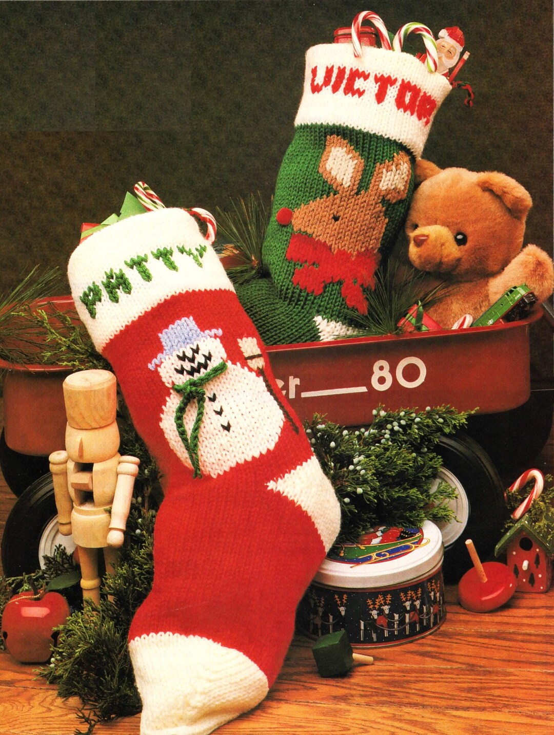 Christmas Stocking Knitting Pattern PDF Festive Snowman & Reindeer ...