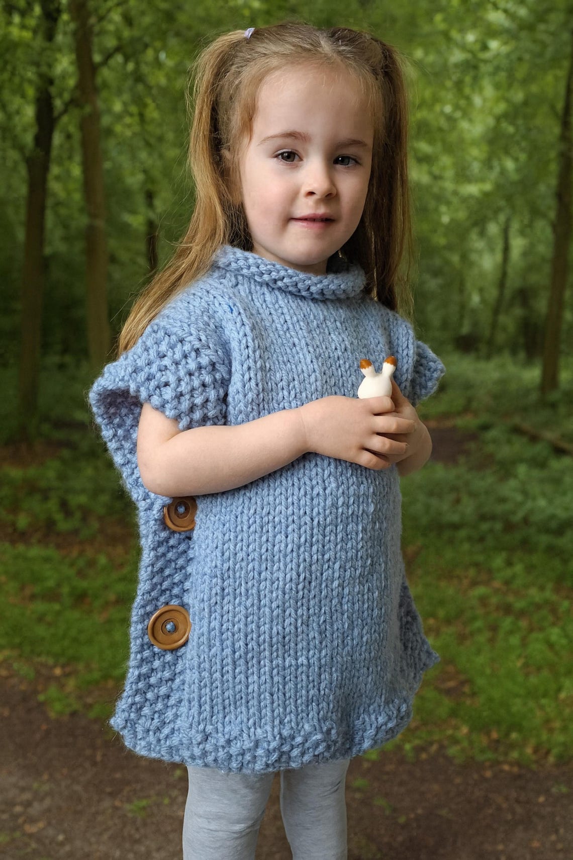 Easy Knit Super Chunky Child's Poncho Slipover Sweater PDF Knitting ...