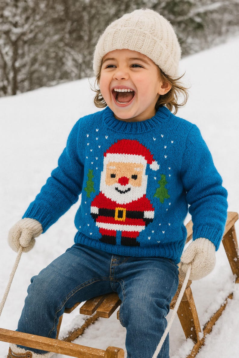 Christmas Santa Sweater Baby Boys Girls Festive Jumper PDF Knitting ...