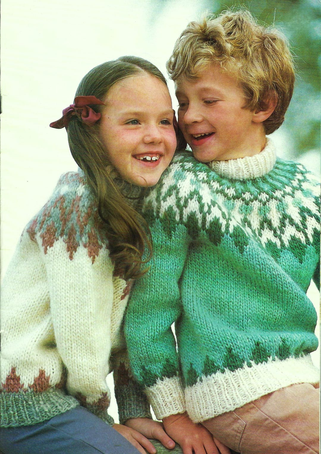 Boys Girls Childs Fair Isle Sweater Yoked Jumper Icelandic Pullover PDF ...