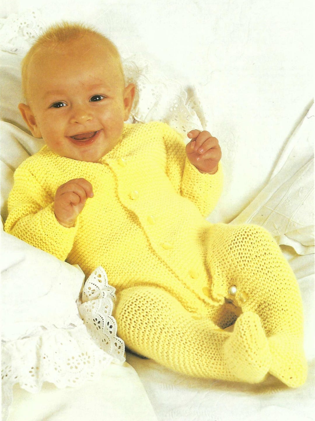 PDF Knitting Pattern Garter Stitch Babygrow All in One Romper Button ...
