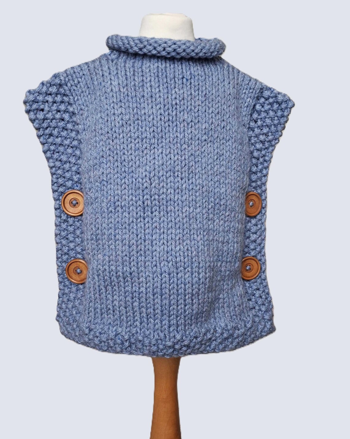 Easy Knit Super Chunky Child's Poncho Slipover Sweater PDF Knitting ...