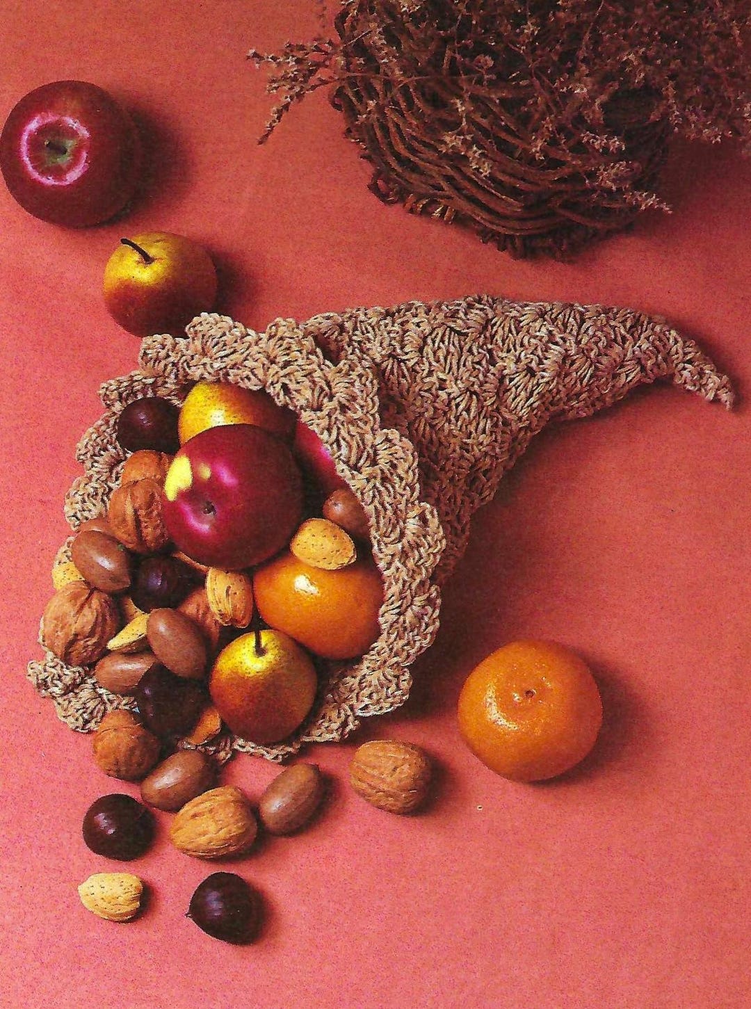 PDF Crochet Pattern Cornucopia Horn Basket Container of Plenty Symbolic ...