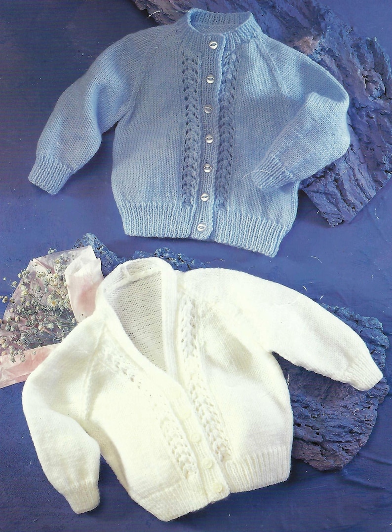 Easy Knit Cardigan Knitting Pattern PDF Premature Baby - Age 4 Lace ...