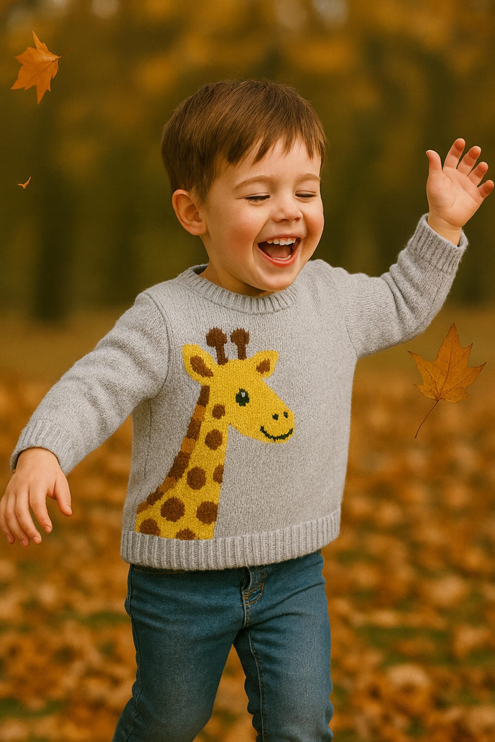 Baby Toddler Boys Girls Cute Giraffe Motif Sweater PDF Knitting Pattern ...