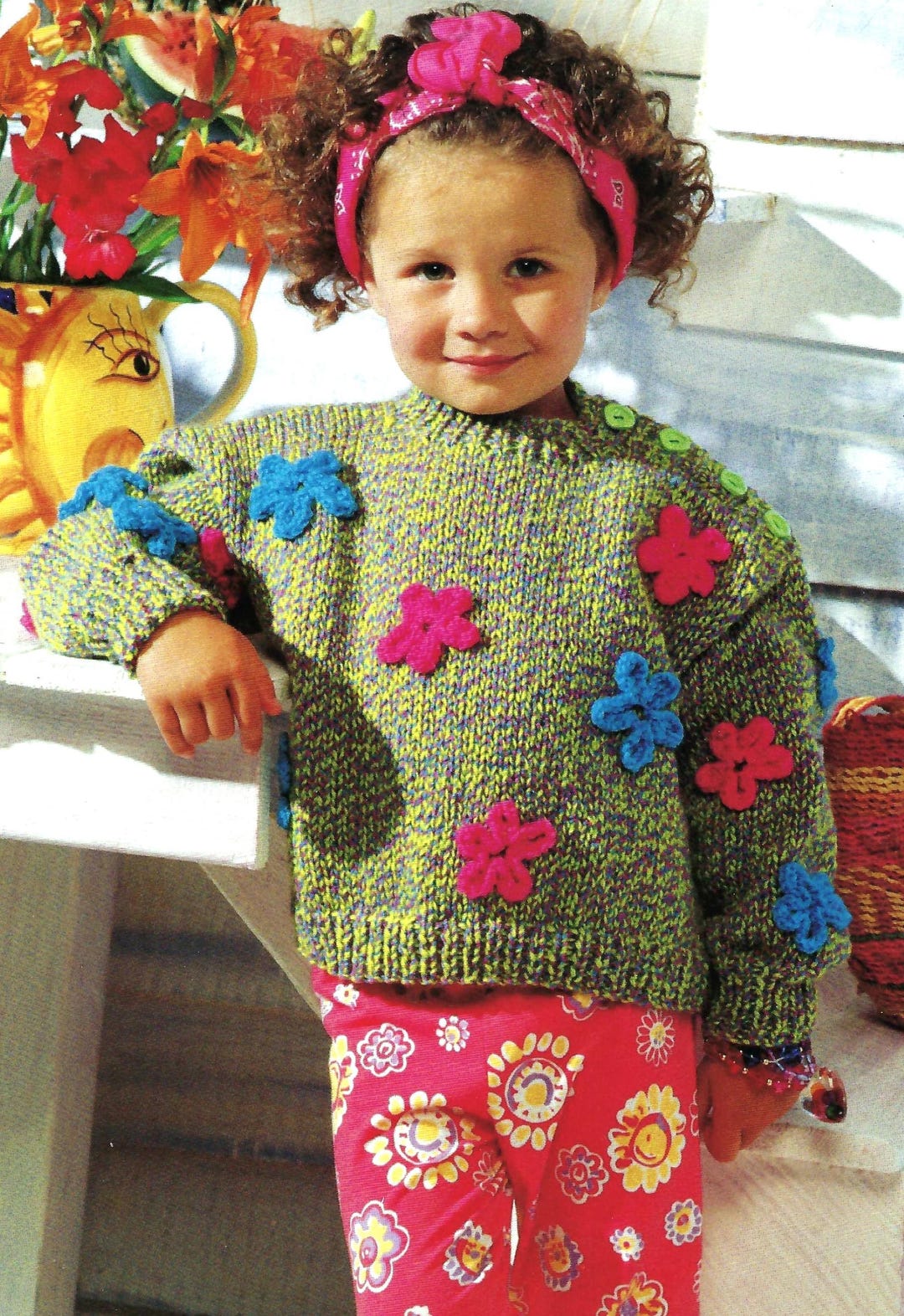 Easy Knit Girls Chunky Sweater Knitting Pattern PDF Toddler Plain ...