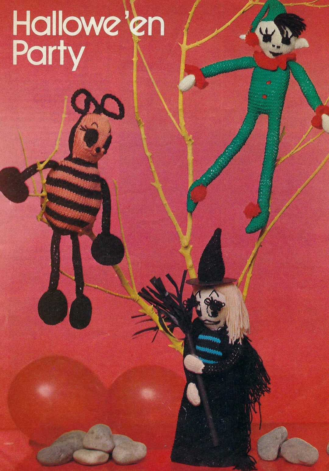 Halloween Toy or Decorations Witch Pixie & Beetle PDF Knitting Pattern ...