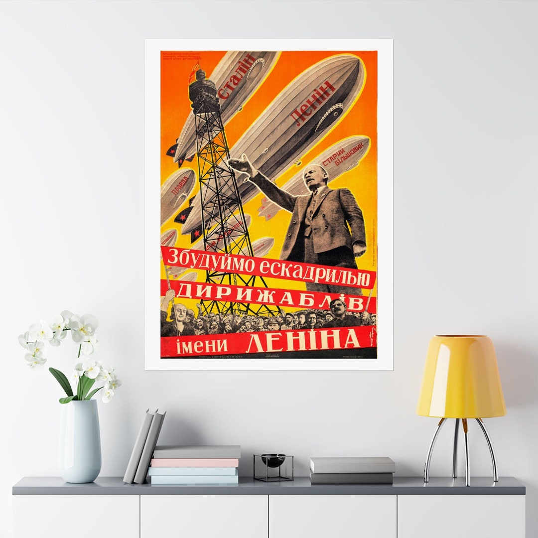Vintage Lenin Soviet Propaganda Matte Vertical Poster Communist Art ...