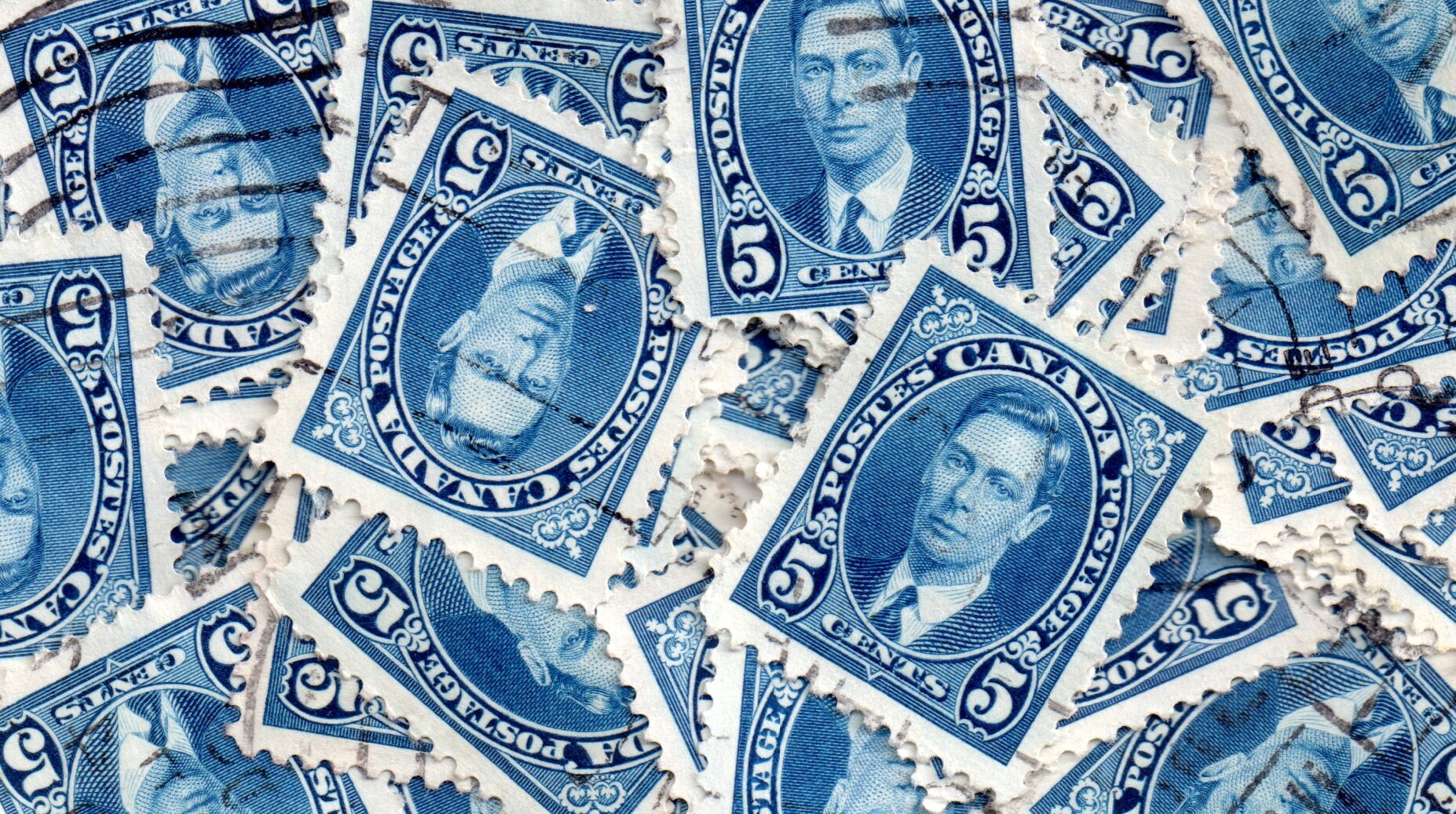 50 Blue Stamp Lot Canada Premium Search Study Craft DIY | Etsy