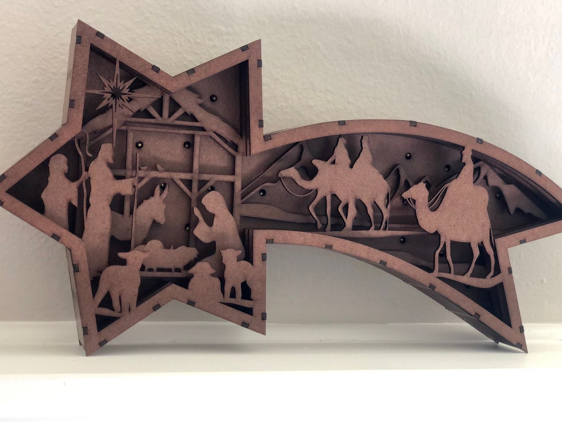 Nativity Shooting Star Light up Box - Etsy