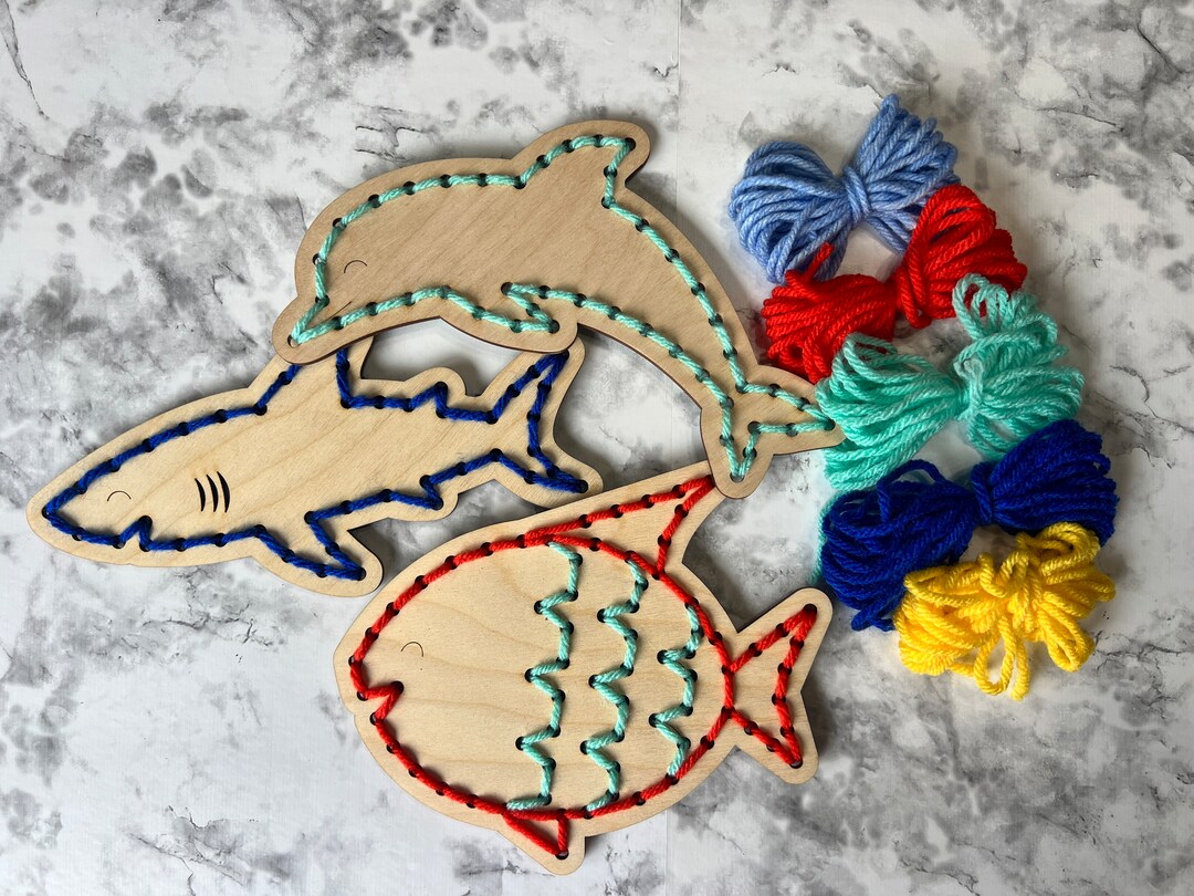 Sea Creatures Kids Yarn Sewing Kit - Etsy