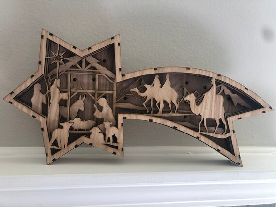 Nativity Shooting Star Light up Box | Etsy