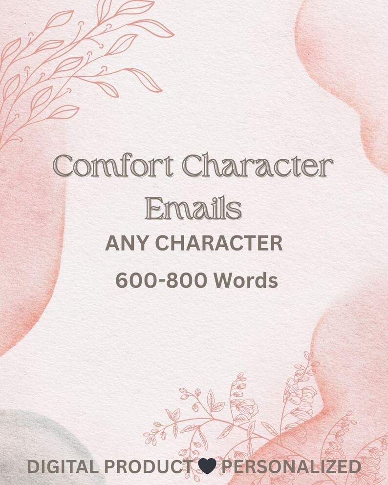 Custom Comfort Character Email - Writing Commission - Personalized ...