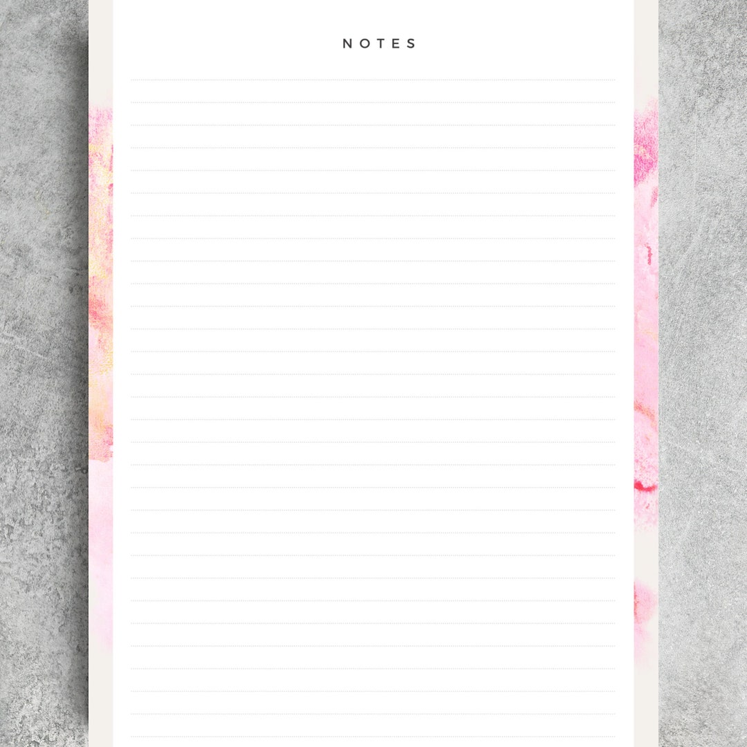 Note Page | Planner | Printable Notes | Planner Insert | Galaxy Notes ...